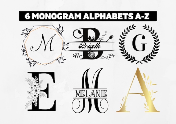 Monogram Svg Bundle Floral Monogram Svg Wreath Monogram Svg - Etsy