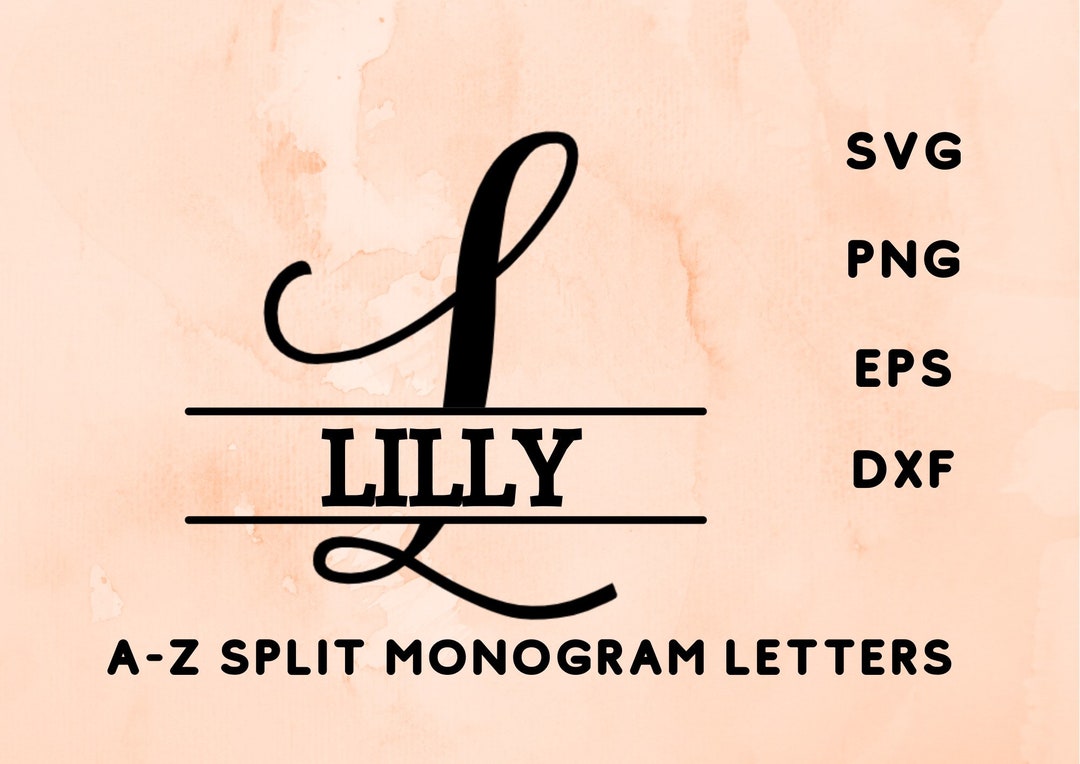 Script Font Svg, Monogram Svg, Split Letters, Alphabet Set, Printable ...