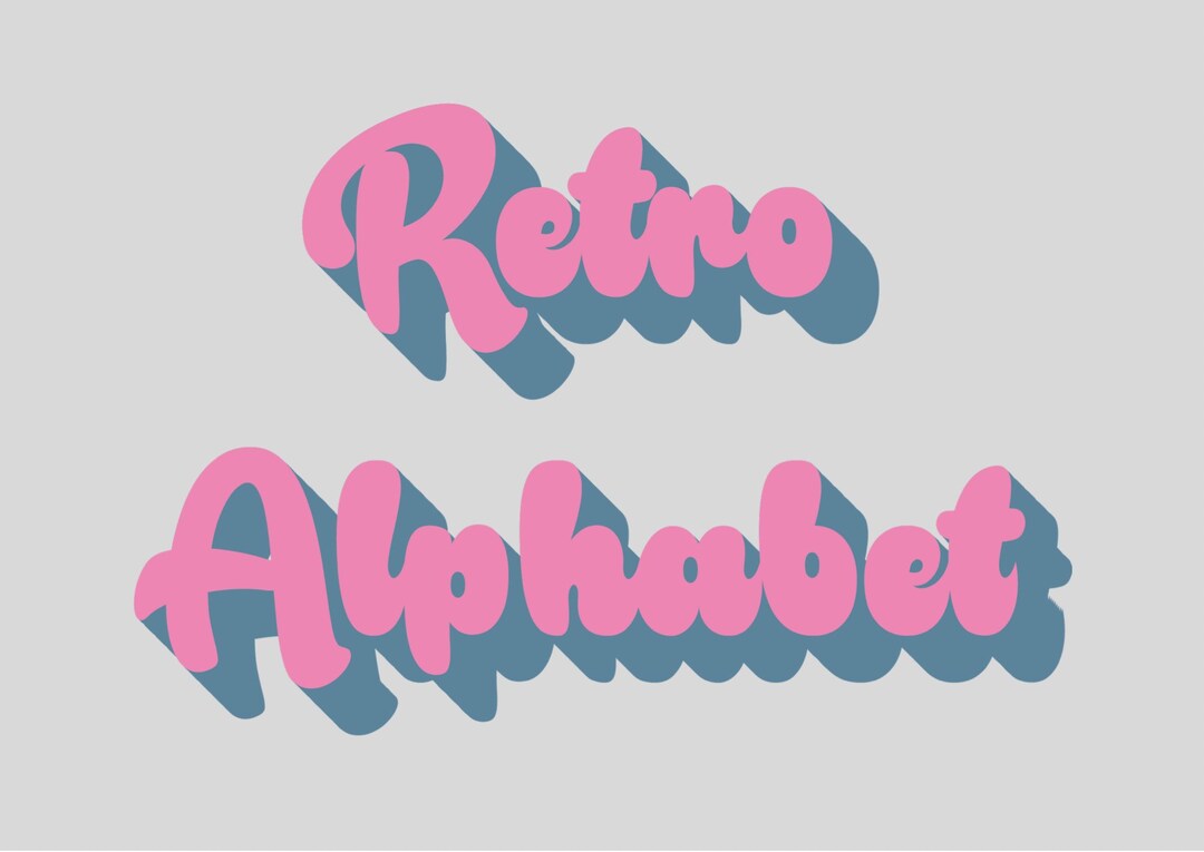 Retro Font Svg, Retro Template, Retro Vintage Monogram File, Two Color ...