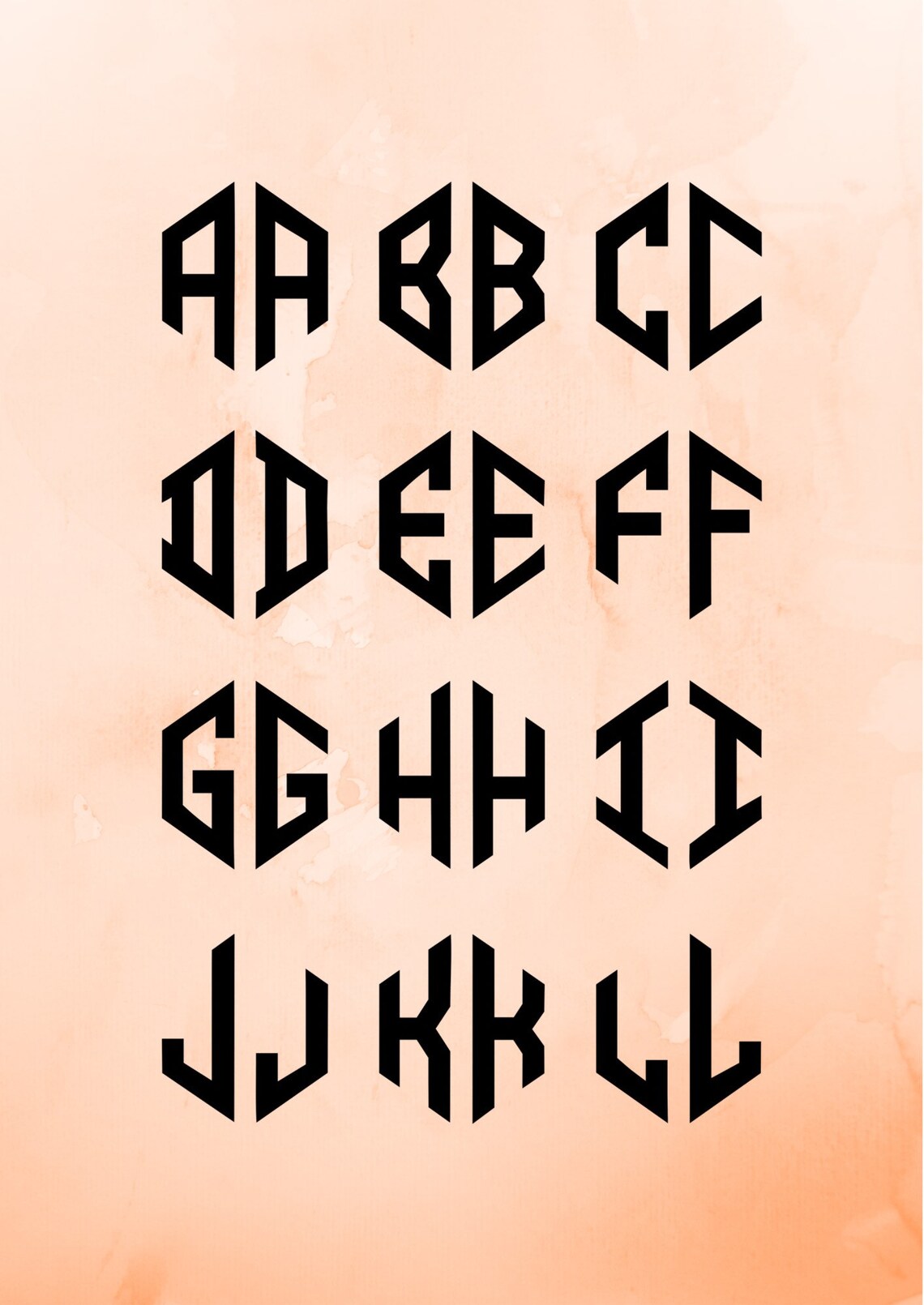 2 Letter Monogram Svg, Geometric Monogram, Couple Monogram, Initials ...