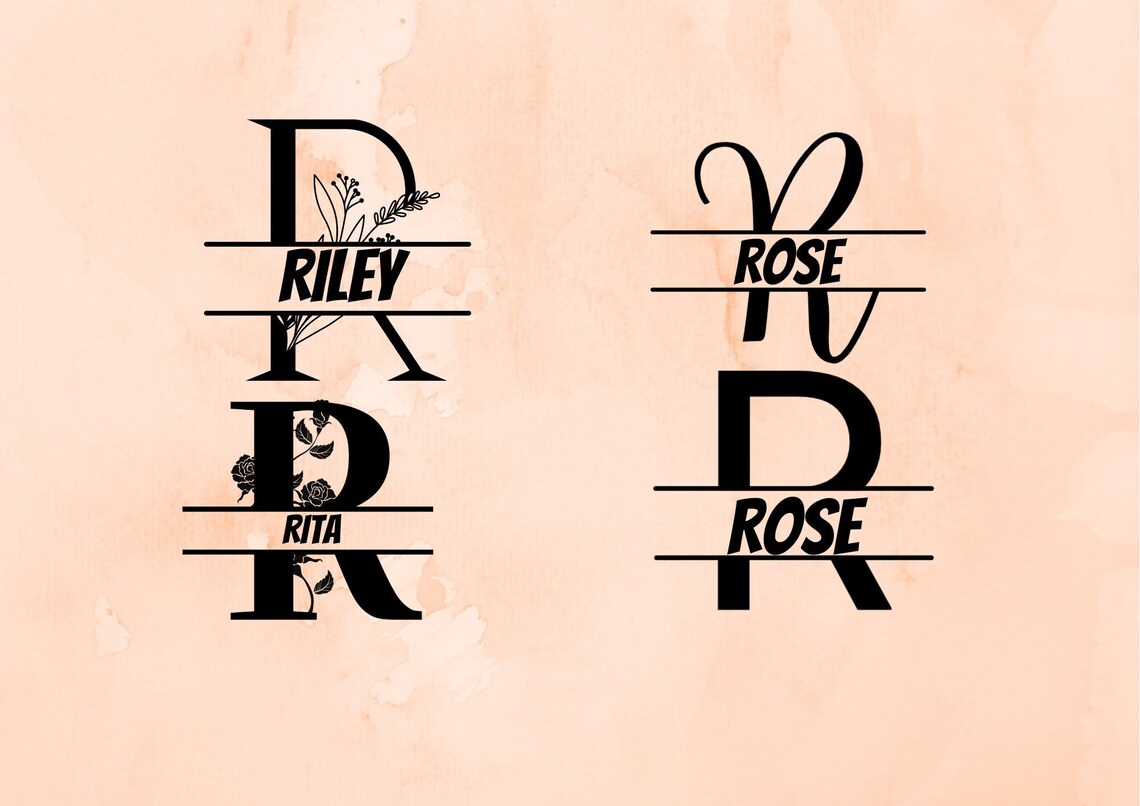 R Monogram svg letter R svg bundle split R svg R with | Etsy