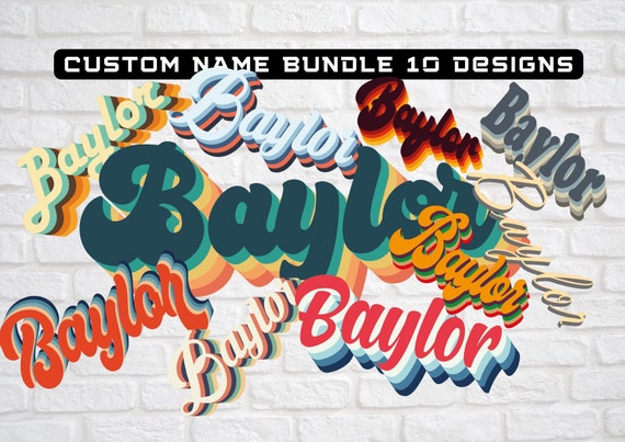 Custom Name Bundle Retro Font Svg Personalized Name Svg - Etsy