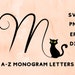 Monogram With Cat Svg, Initials With Cat Svg, Letters With Cat, A to Z ...