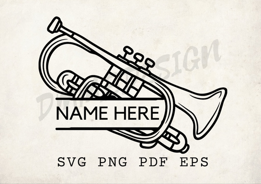 Cornet Svg, Cornet Wall Art, Ornament Svg, Laser Cut File, Instrument ...