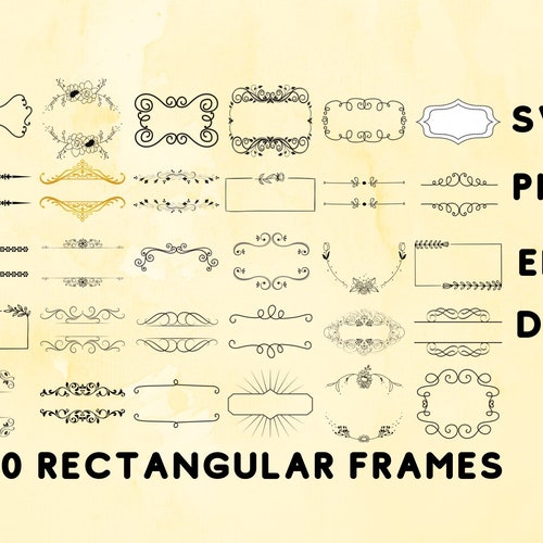 Monogram Frame Svg Bundle Digital Frame Rectangular Frame - Etsy