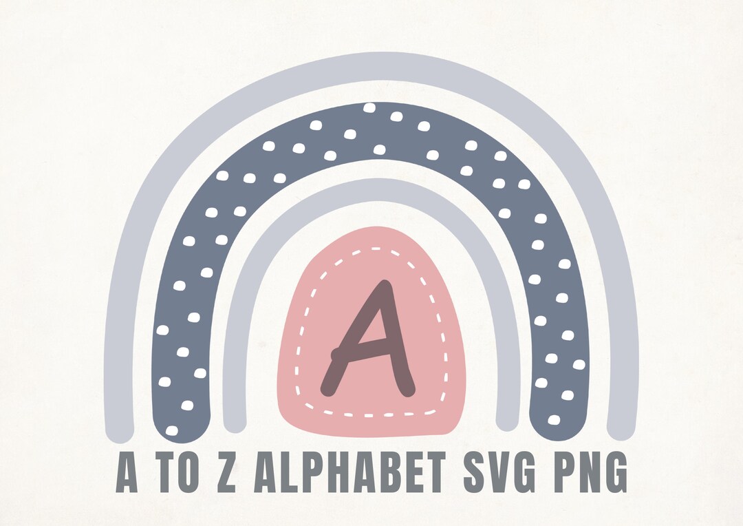 Boho Rainbow Split Monogram Svg, Nursery Letters, Monogram Template ...