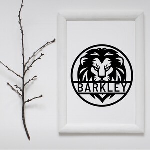 Split Lion Head With Round Frame Svg, Christmas Ornament Svg, Laser Cut ...