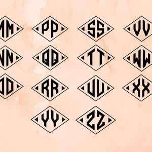 Monogram Fonts Svg, Diamond Monogram Svg, Couple Monogram, Initials Svg ...