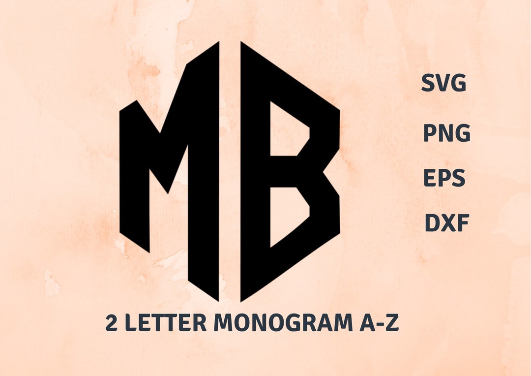 2 Letter Monogram Svg, Geometric Monogram, Couple Monogram, Initials ...