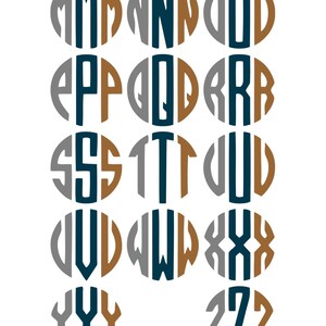 Circle Monogram Svg, 3 Letter Monogram, Monogram Fonts Svg, Monogram ...