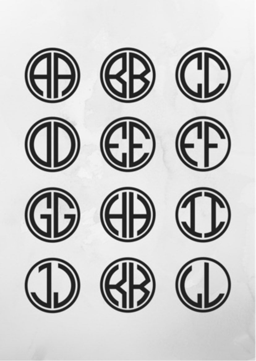 Monogram Svg Bundle Script Font Svg Circle Monogram SVG | Etsy