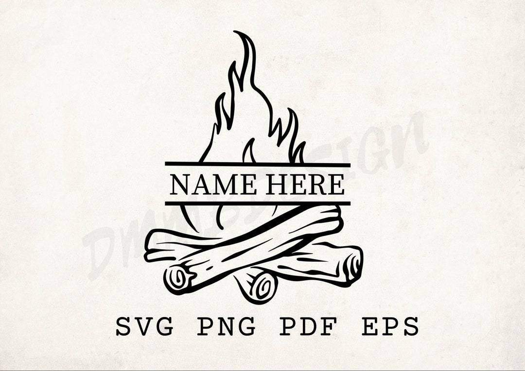 Camp Fire Svg Template, Wall Art Printable, Laser Cut File, Outdoor Svg ...