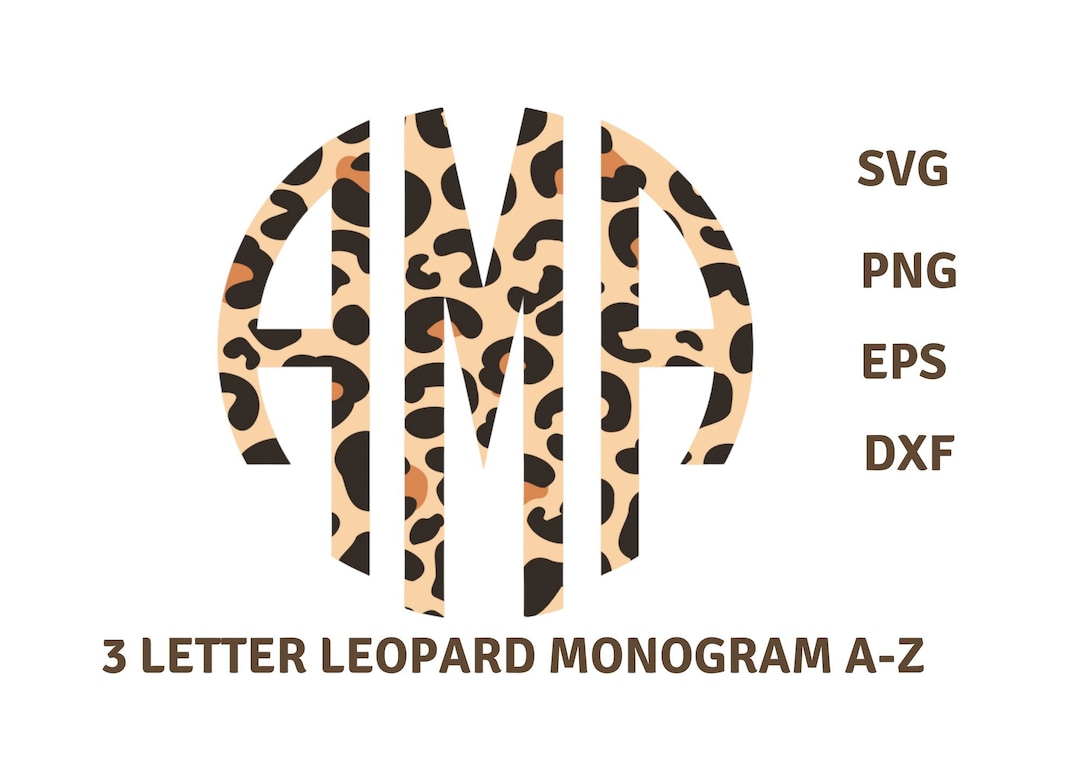 Circle Monogram Svg, Leopard Monogram Alphabet, 3 Letter Monogram ...