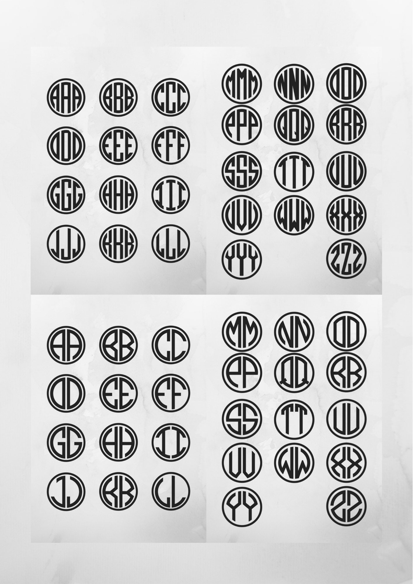 Monogram Svg Bundle Split Monogram Floral Monogram Monogram - Etsy