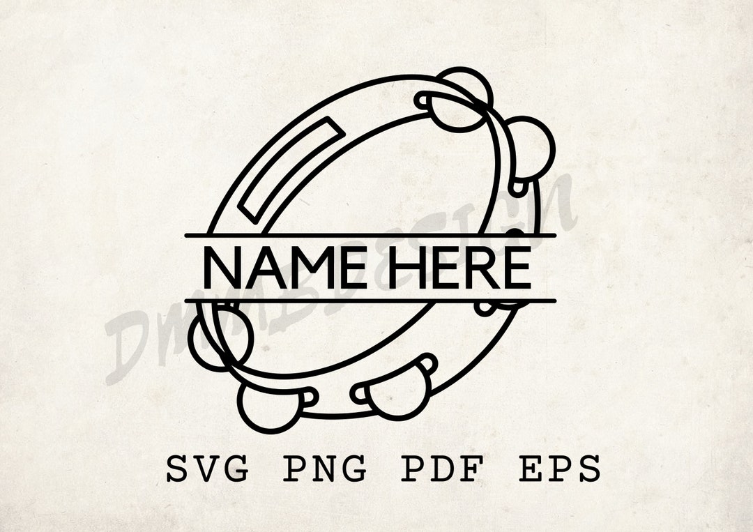 Tambourine Svg, Wall Art, Ornament Svg, Laser Cut File, Instrument Svg ...