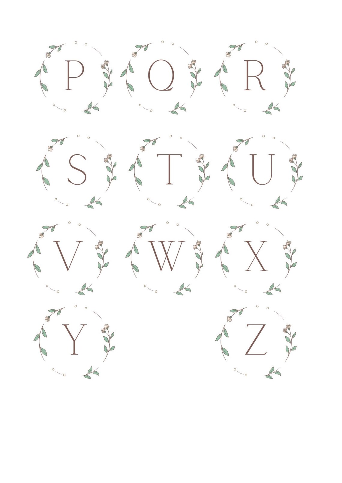 Wreath With Initial Svg, Monogram Svg, Monogram With Frame, Floral ...