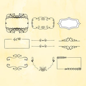 Monogram Frame Svg Bundle, Digital Frame, Rectangular Frame Svg, Floral ...