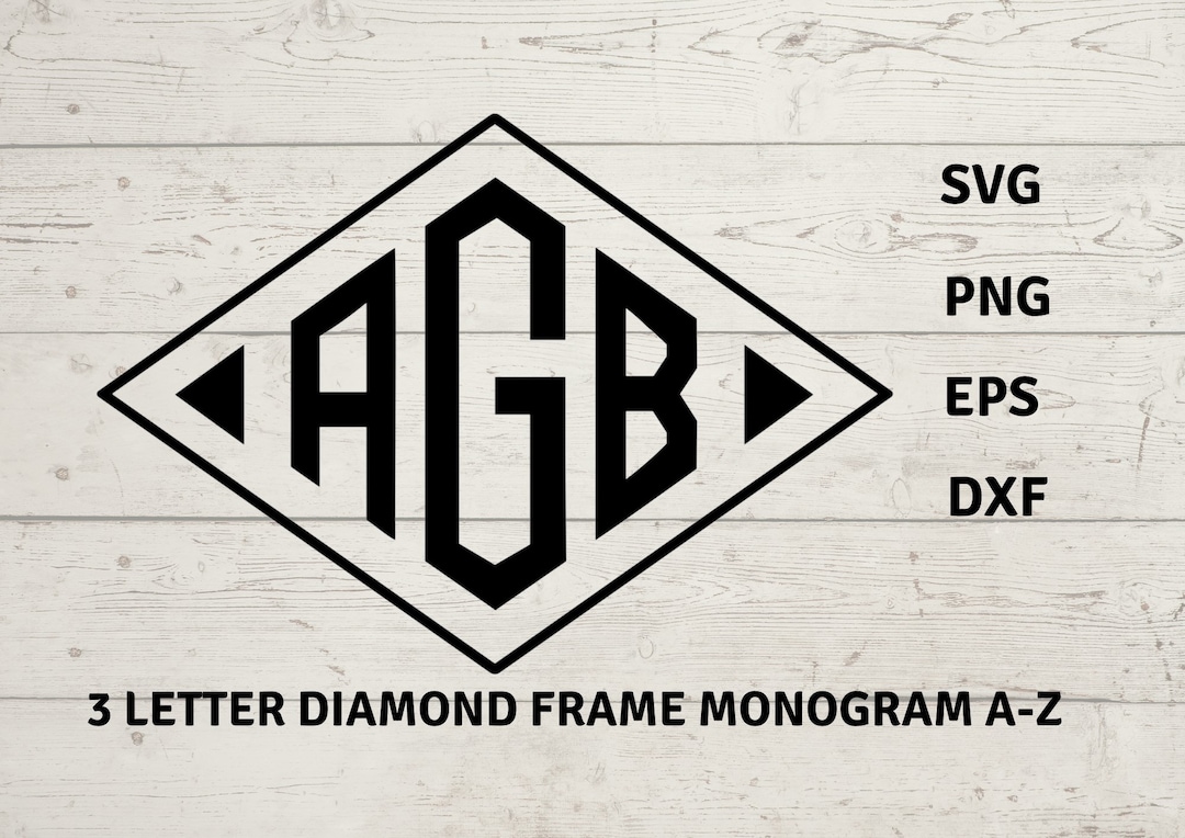 Diamond Monogram Svg, Diamond Monogram Font, Diamond Frame Svg ...