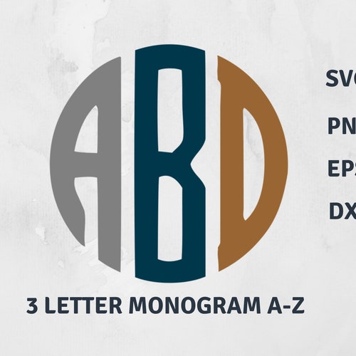 Circle Monogram Svg 3 Letter Monogram Monogram Fonts Svg - Etsy