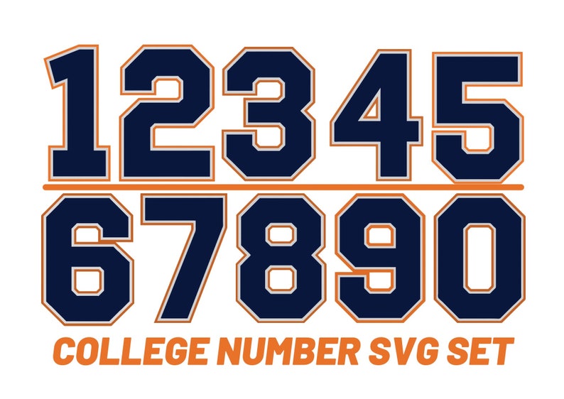 Sports Jersey Number Svg Varsity Font Svg Shirt Number Svg - Etsy