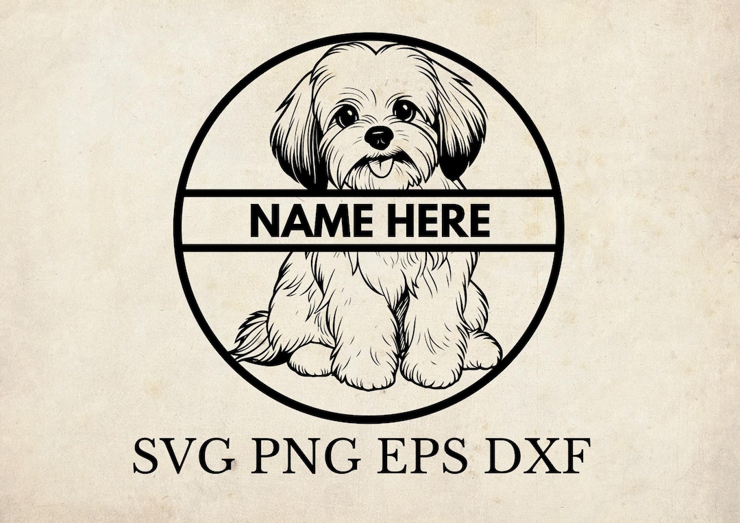 Maltese Svg, Ornament Svg, Laser Cut File, Dog Template Svg, Animal ...