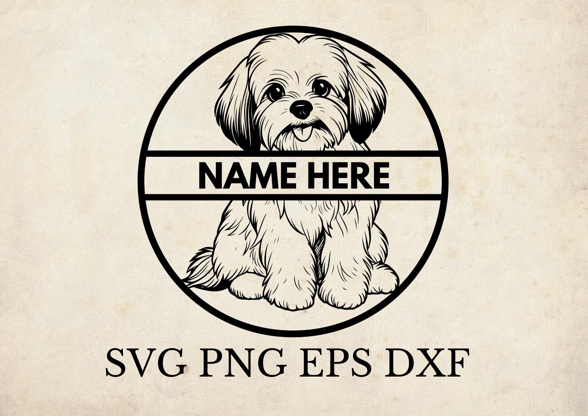 Maltese Svg, Ornament Svg, Laser Cut File, Dog Template Svg, Animal ...