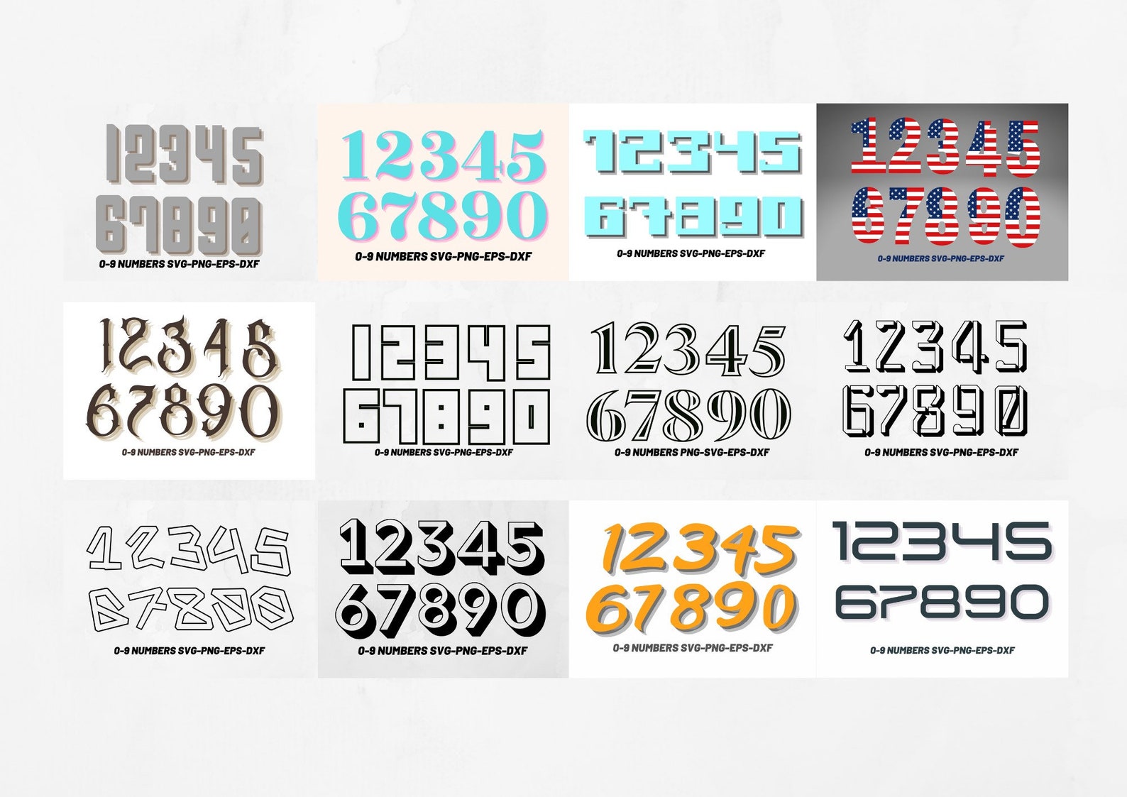 Numbers Svg Bundle, Numbers Png, Number Sublimation, Birthday Number ...