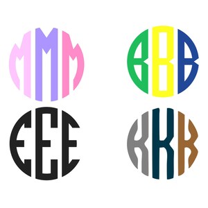 Monogram Svg Bundle for Cricut, Circle Monogram Letters, 3 Letter ...