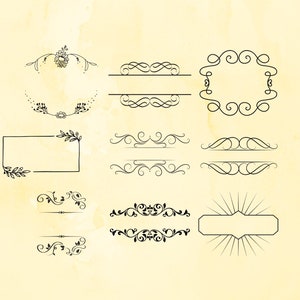 Monogram Frame Svg Bundle, Digital Frame, Rectangular Frame Svg, Floral ...