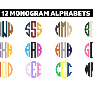 Monogram Svg Bundle for Cricut, Circle Monogram Letters, 3 Letter ...