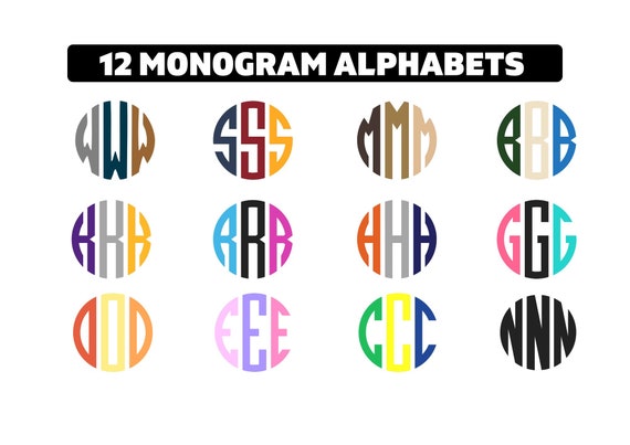 Monogram Svg Bundle for Cricut Circle Monogram Letters 3 | Etsy