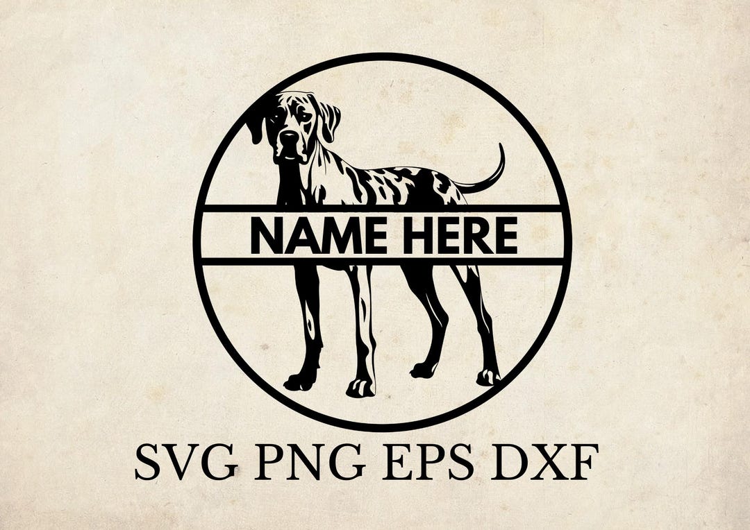 Great Dane Svg, Ornament Svg, Laser Cut File, Dog Template Svg, Animal ...