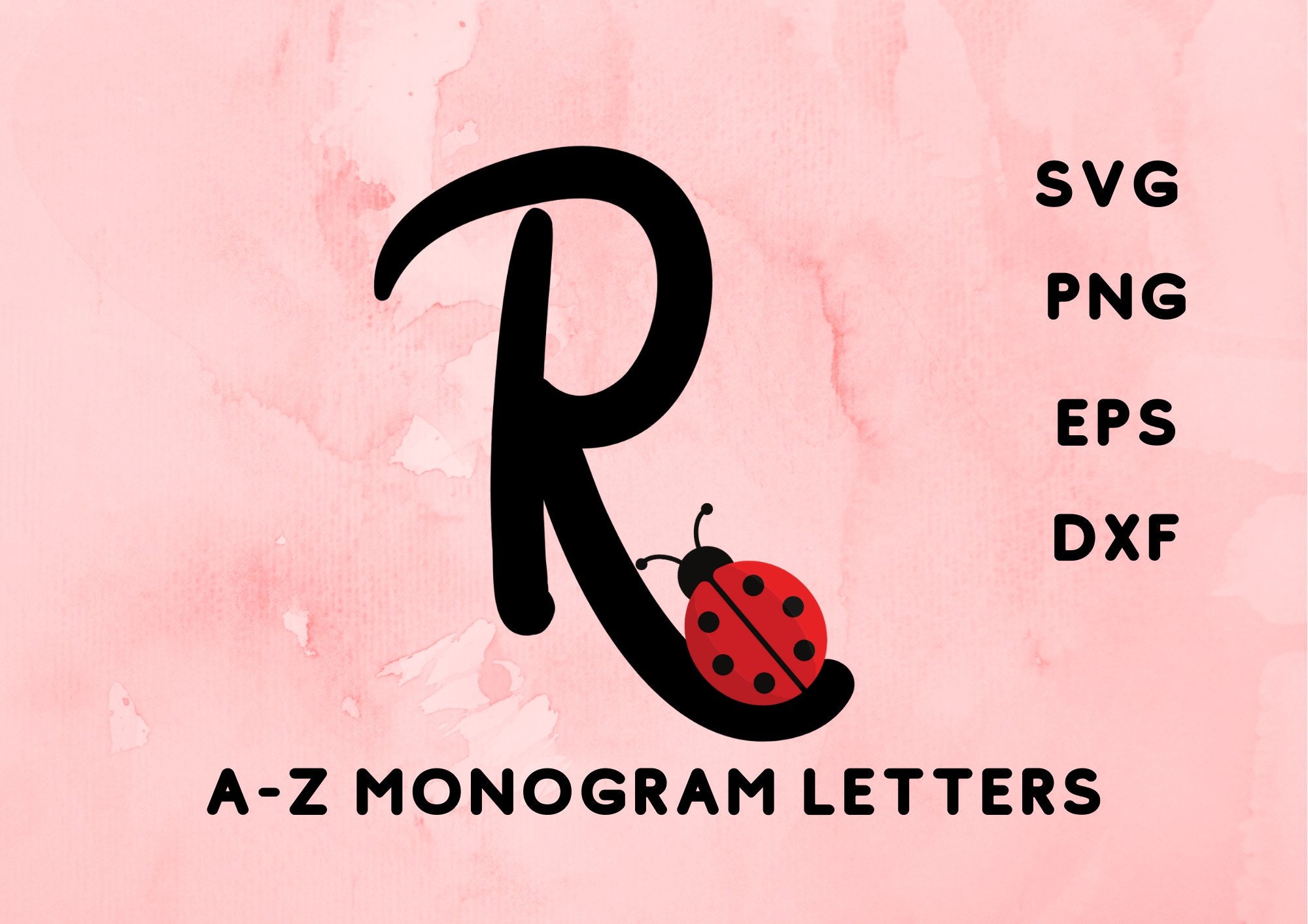Letras de monograma svg, Ladybug svg, letra con animal, alfabeto de ...