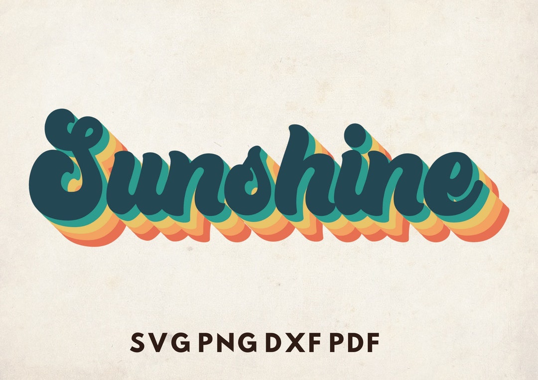 Sunshine Svg, Sunshine Template, Retro Font Svg, Sunshine Stencil ...