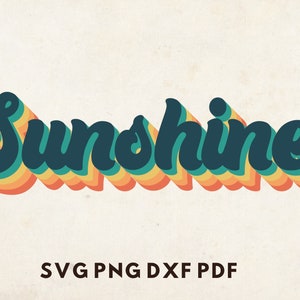 Sunshine Svg, Sunshine Template, Retro Font Svg, Sunshine Stencil ...