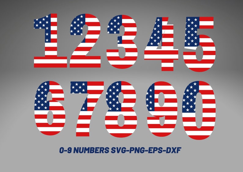 Number Svg American Flag Svg Number Print Number Stencil - Etsy