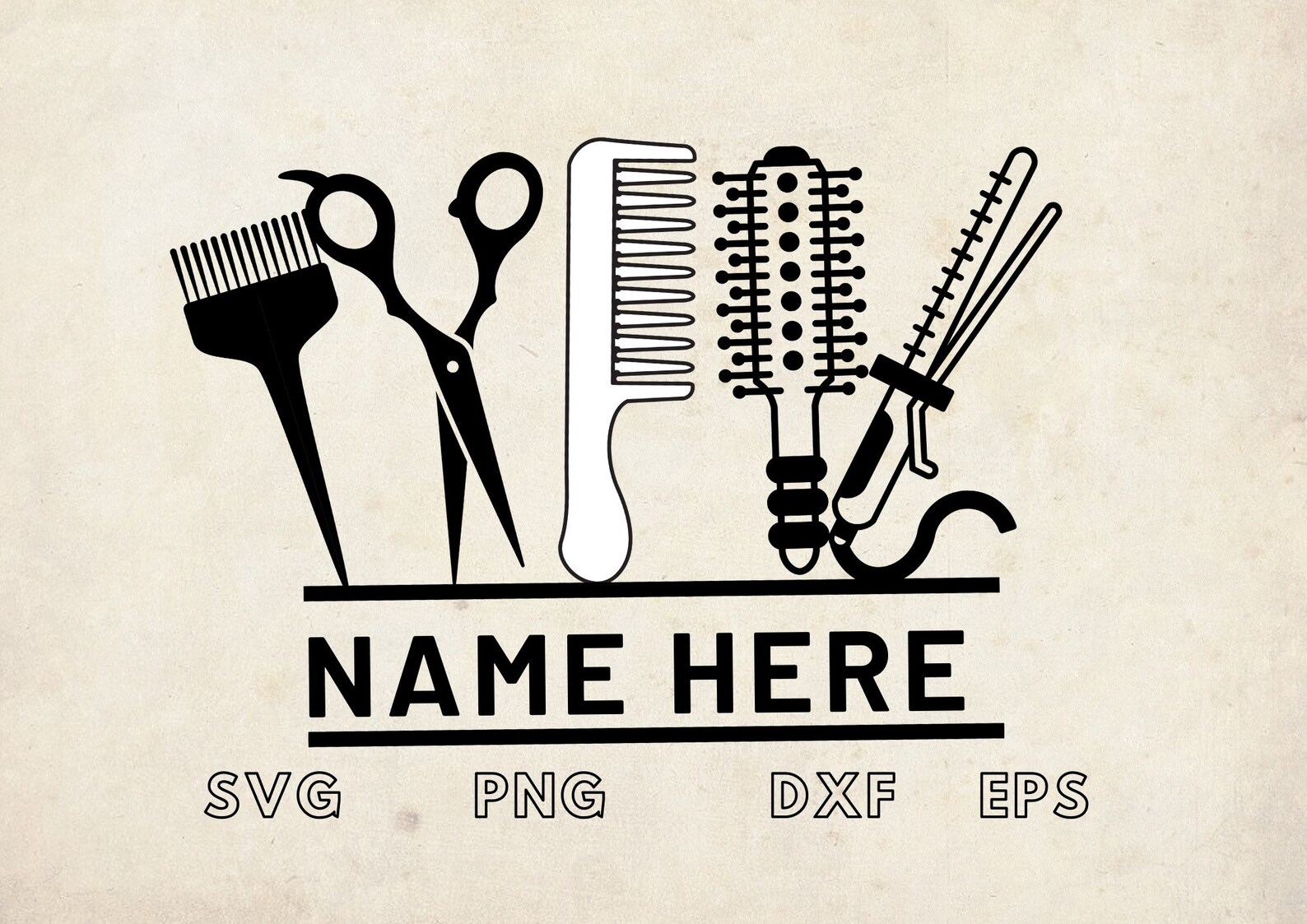Split Hair Dresser Svg, Coiffeur Svg, Hair Stylist Template ...