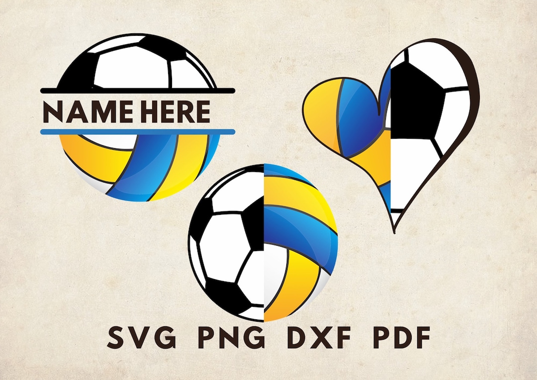 Volleyball and Soccer Svg, Half Volleyball Half Soccer Svg, Volleyball ...