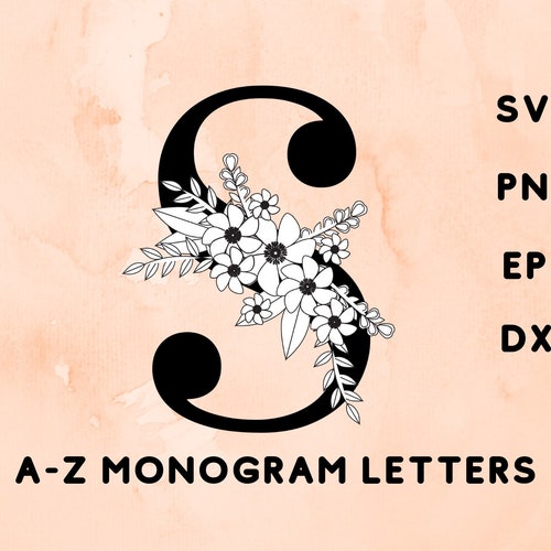 Monogram Svg Files for Cricut Floral Monogram Svg Flower - Etsy