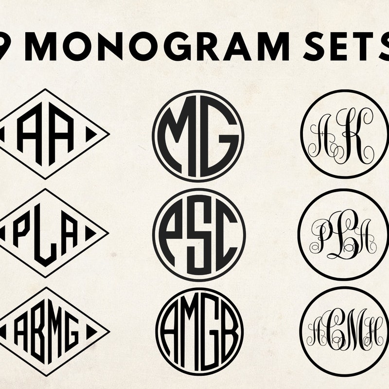 3 Letter Monogram - Etsy