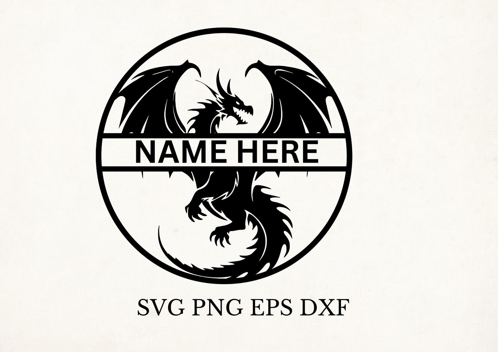 Dragon Svg, Template, Stencil, Custom Svg, Laser Cut File, Name Here ...