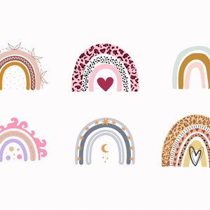 Boho Rainbow Svg Bundle, Template, Boho Rainbow Wall Art, Boho Rainbow ...
