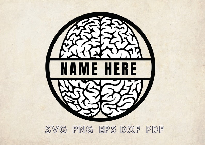 Brain Svg, Brain Stencil, Laser Cut File, Brain Keychain Template Svg ...