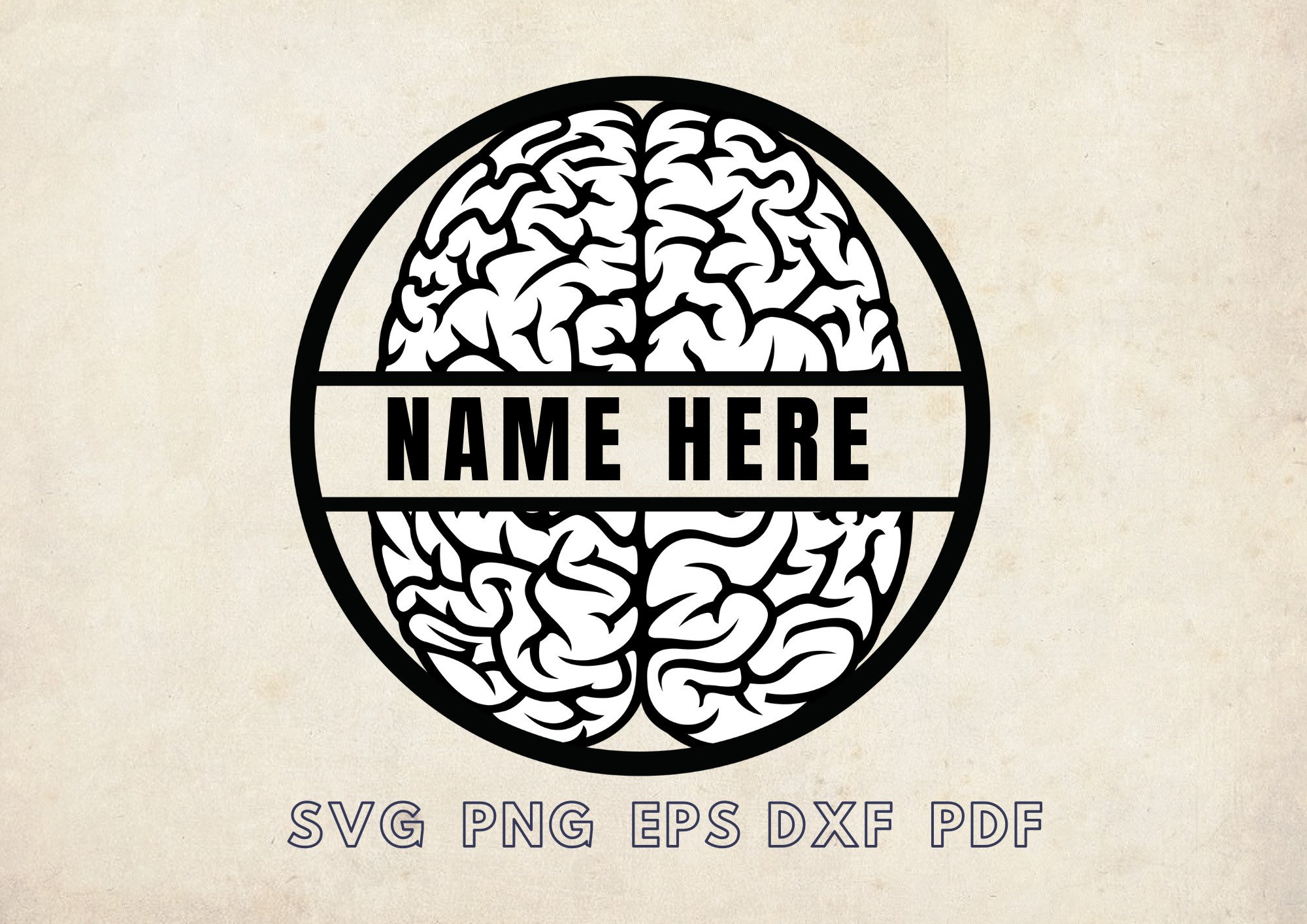 Brain Svg, Brain Stencil, Laser Cut File, Brain Keychain Template Svg ...