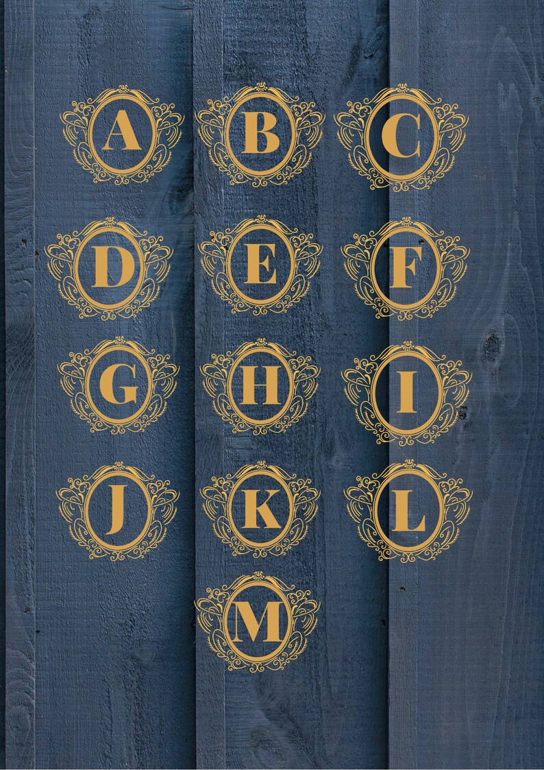 Monogram Svg Rustic Frame Monogram Svg Gold Monogram - Etsy