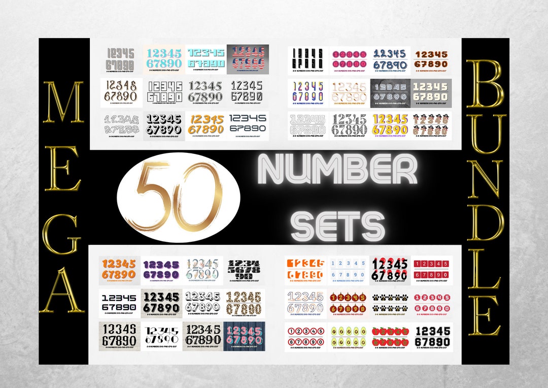 3D Monogram Numbers Svg, 0-9 Monogram Numbers Set, Digital Monogram ...