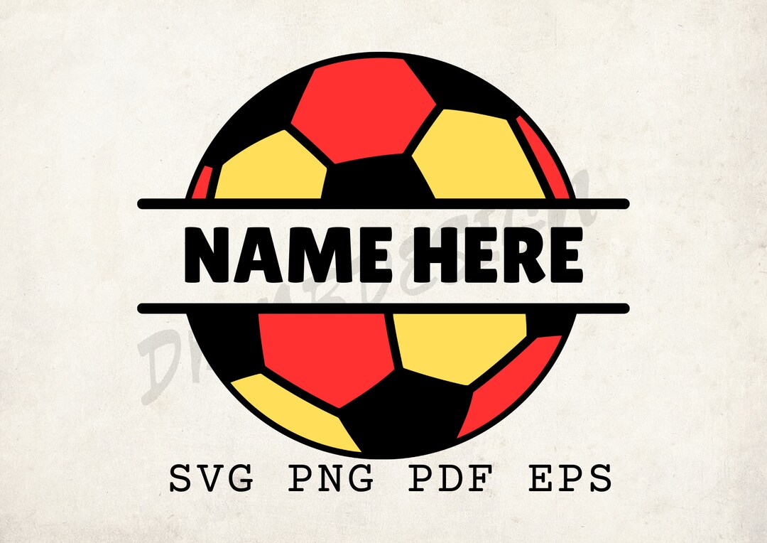 Split Soccer Svg, Soccer Wall Art, Soccerball Template, Personalized ...