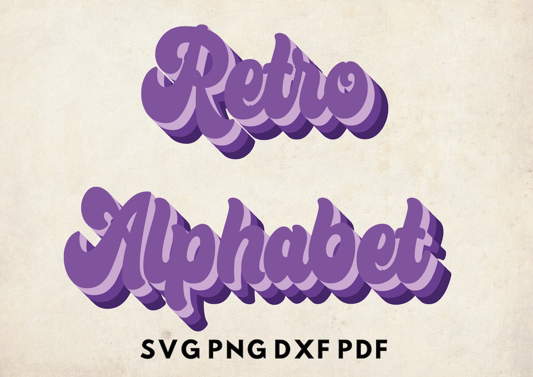 Retro Font Svg, Vintage Font Svg, Monogram Svg, Retro Alphabet ...