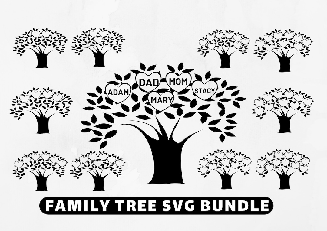 Family Tree Svg, Family Tree Template, Family Tree Wall Art, Famliy ...