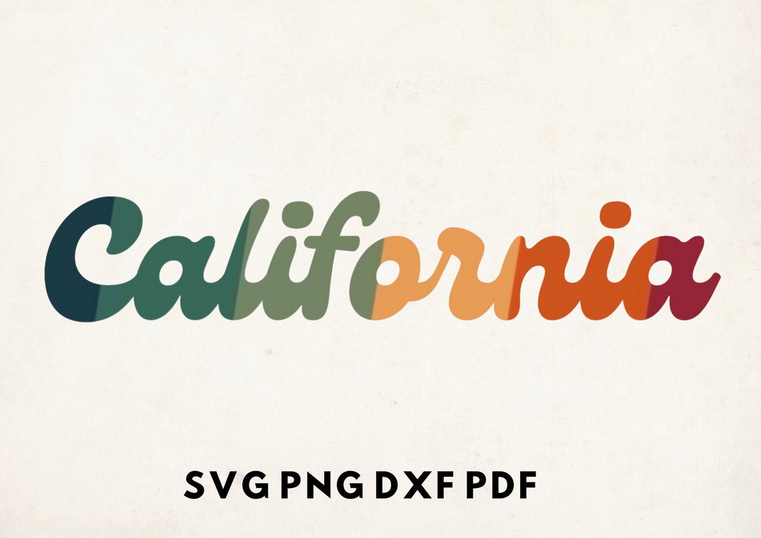 Retro California Svg, California Tshirt Svg, Multicolor Svg, California ...